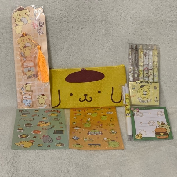 Office | New Pompompurin Bundle 3 Pens Pouch Stickers Sticky Note ...
